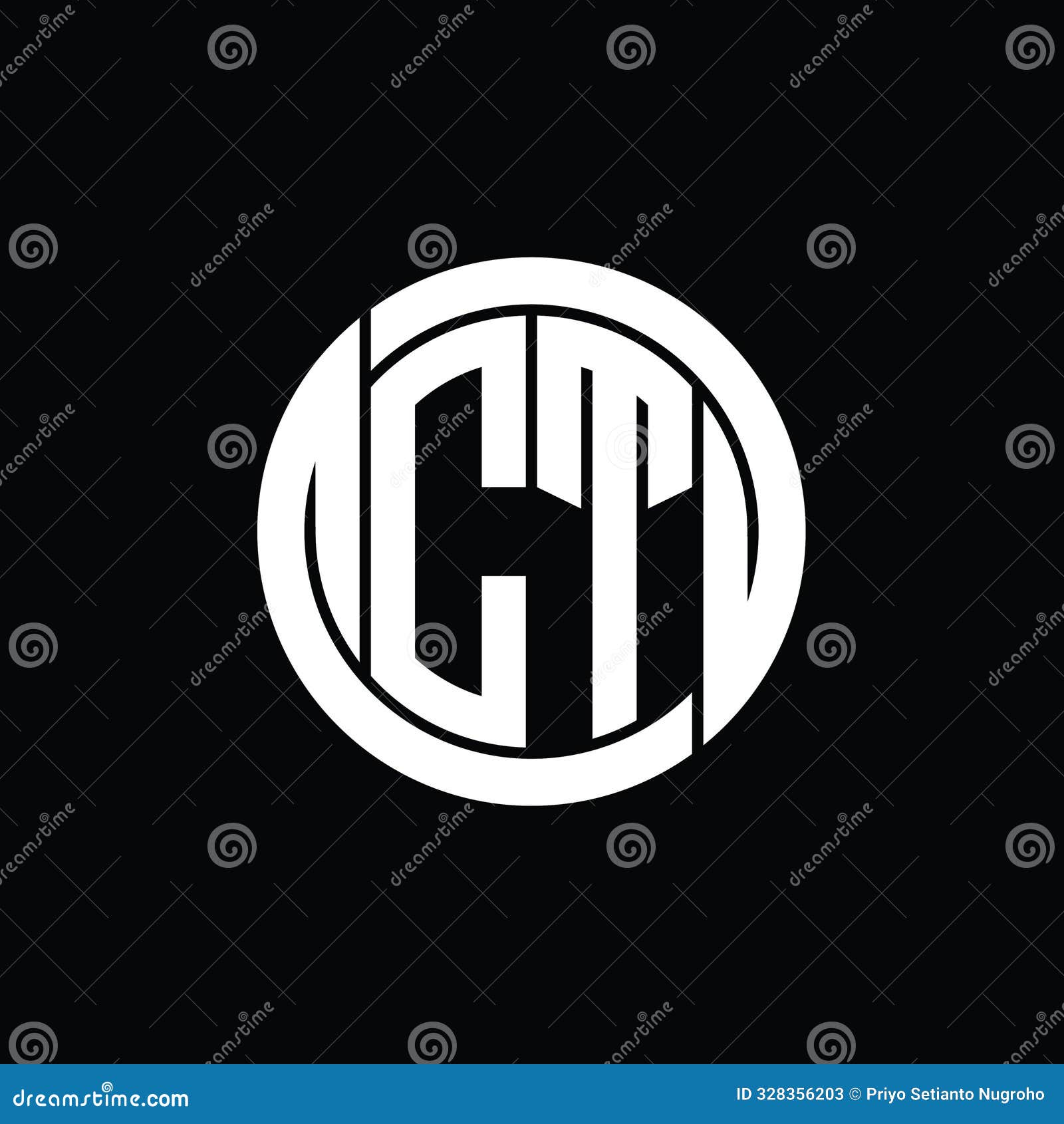 CT Logo Monogram Shield Inside Circle Shape Vector Images Design ...