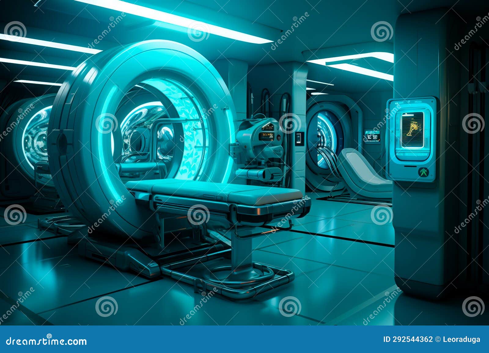 Ct Scan Machine Room. Generative AI Stock Illustration - Illustration ...