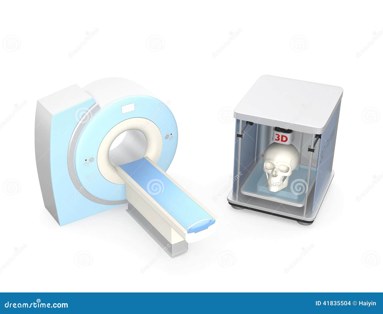 CT Scanner En 3D Printer Voor Het Concept Van De Weefseltechniek Stock ...