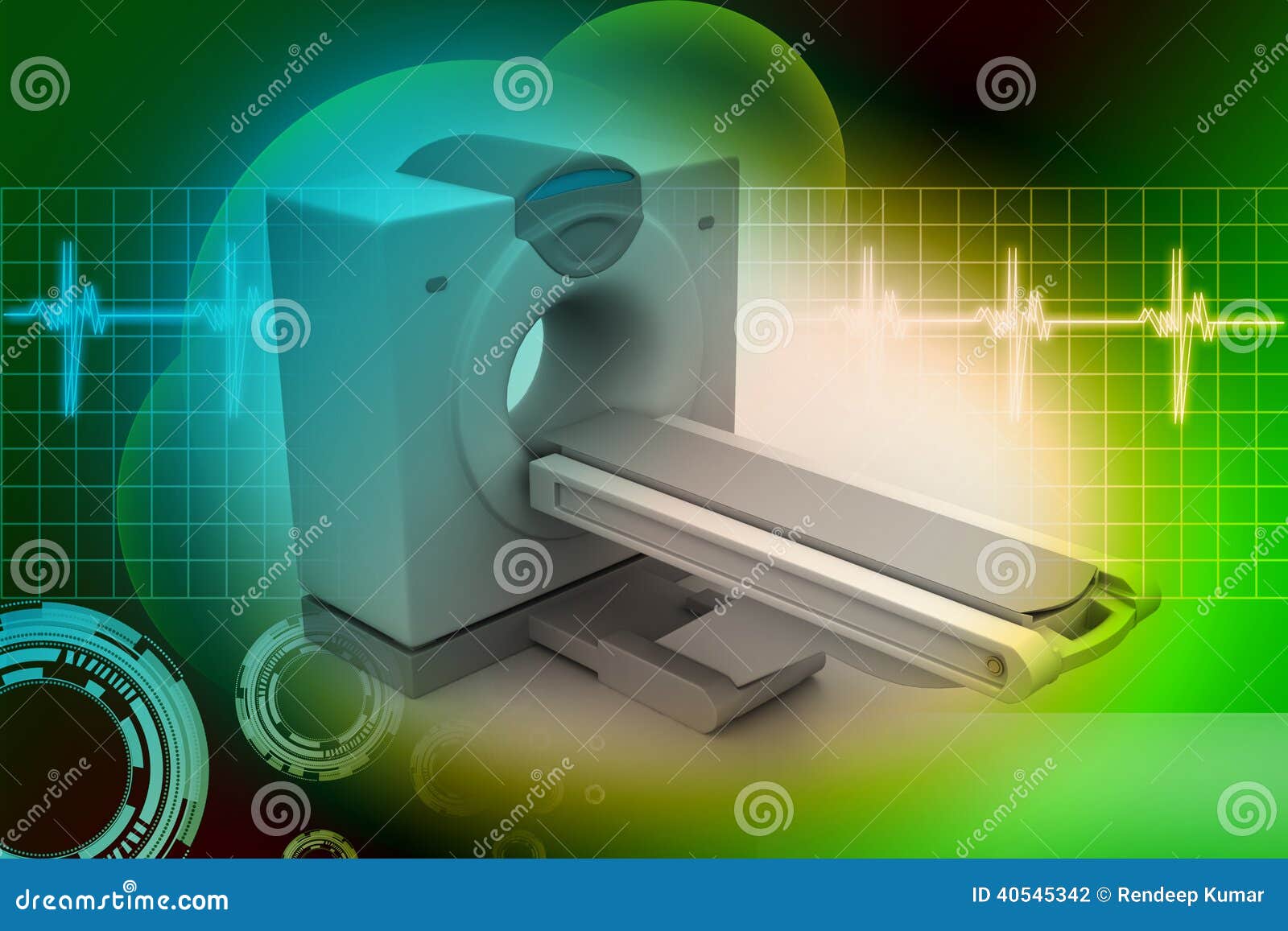 CT Scanner Tomography On White Background. Isolated 3d Illustration ...