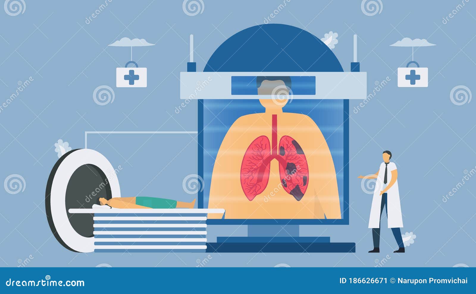 Pulmonology Or Pneumology Concept. Respiratory System Examination And ...