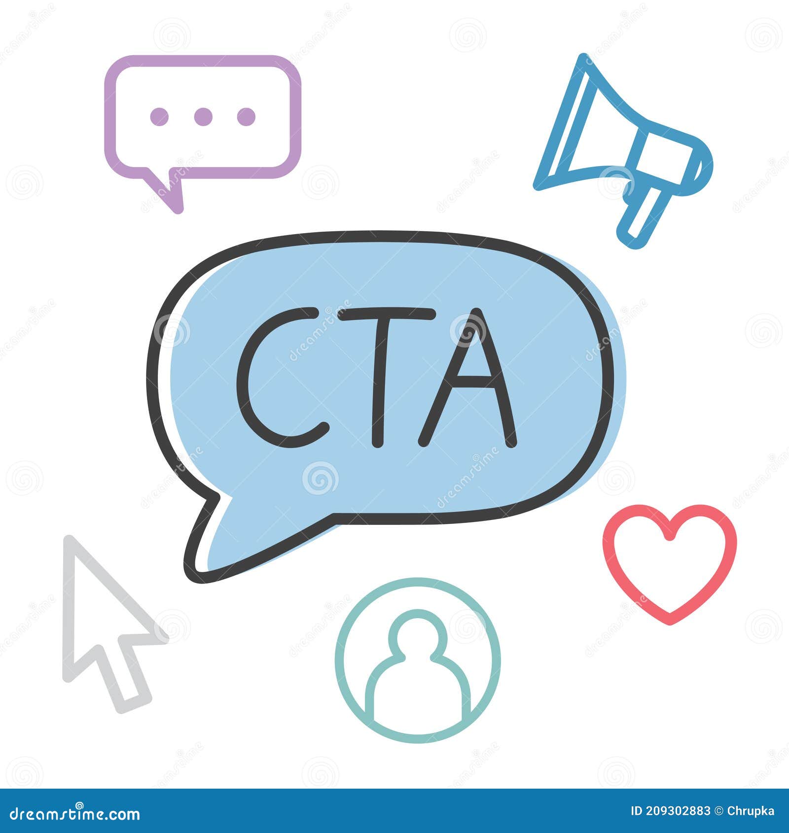 CTA Call To Action Acronym Concept Stock Vector - Illustration of ...