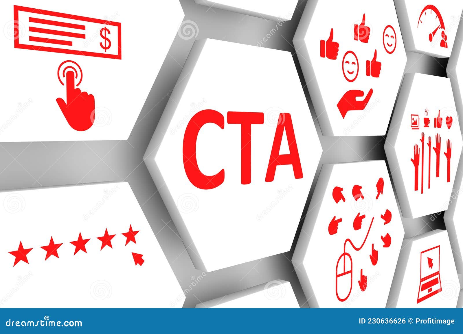CTA Concept Cell Background 3d Stock Illustration - Illustration of ...