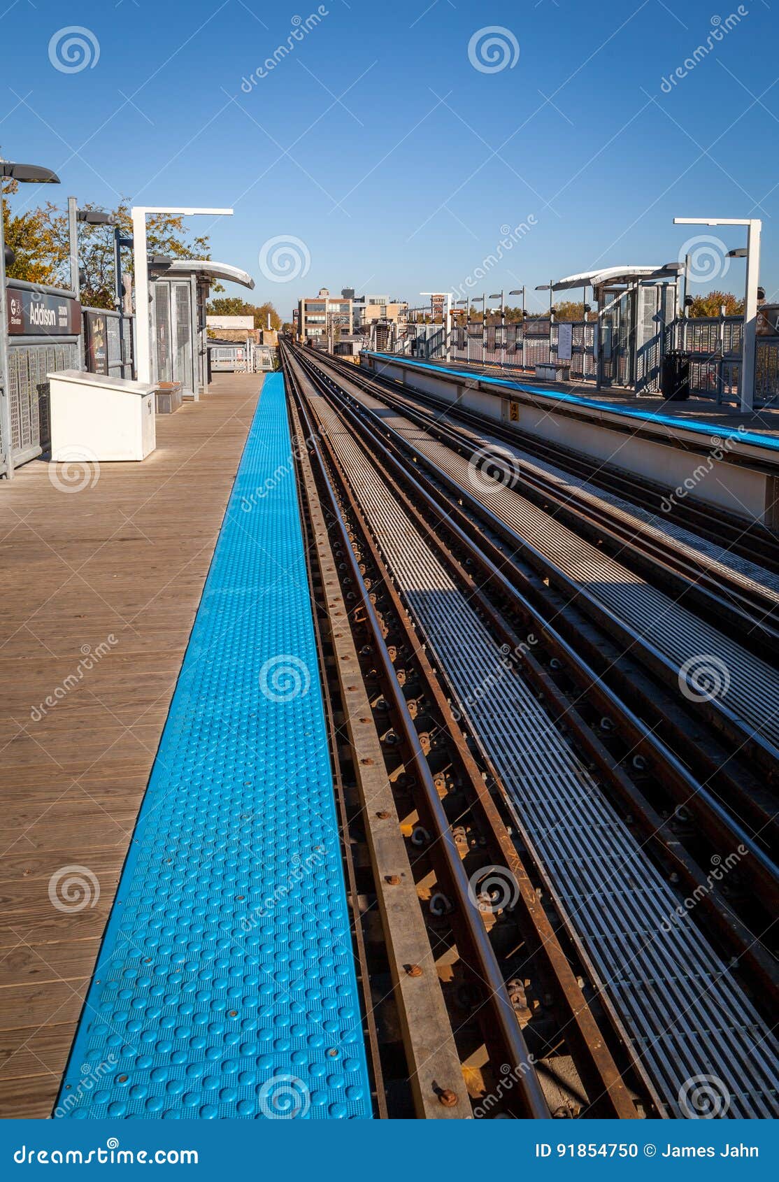 CTA train tracks stock photo. Image of train, pedestrian - 91854750