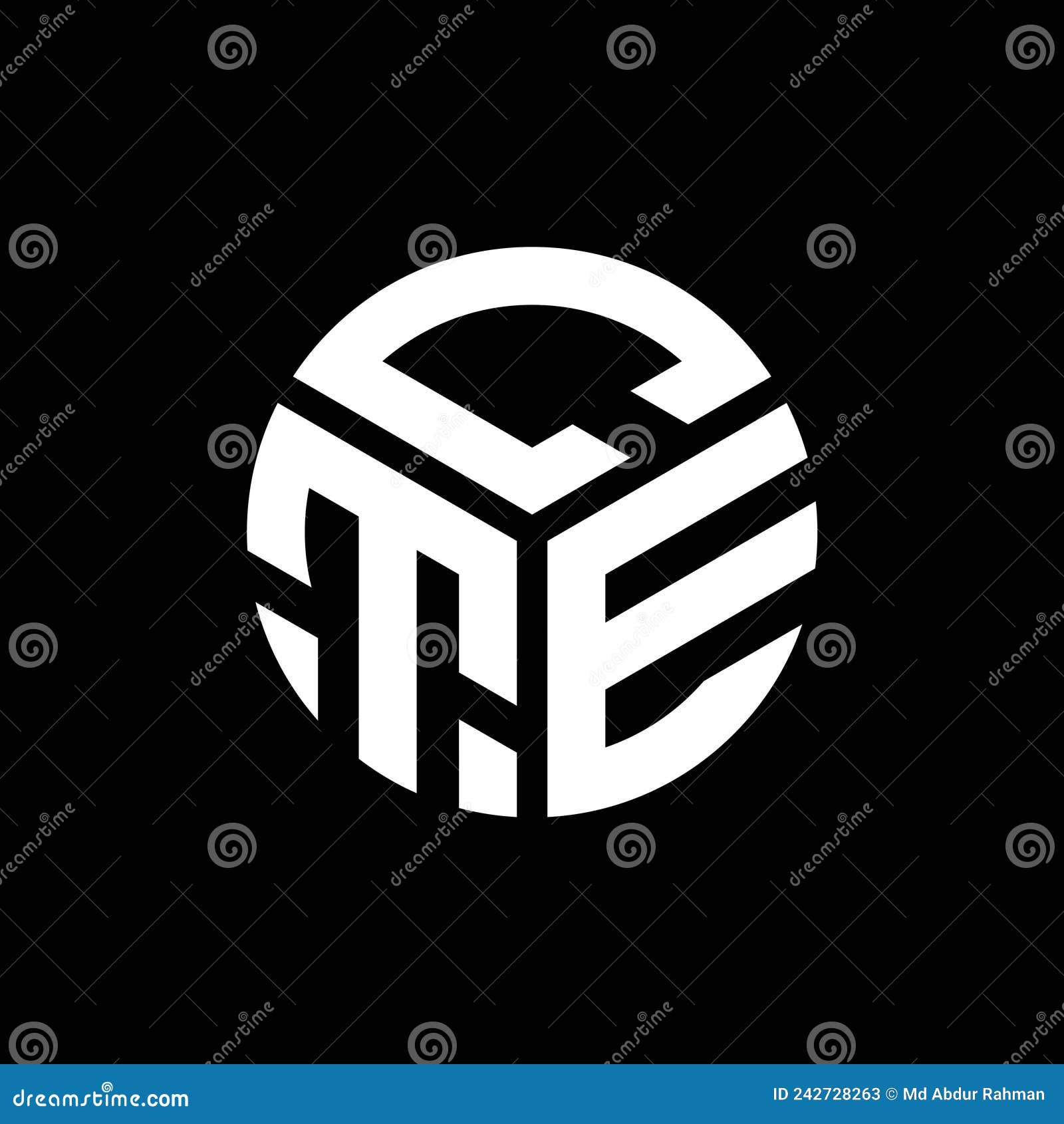 CTE Letter Logo Design on Black Background. CTE Creative Initials ...
