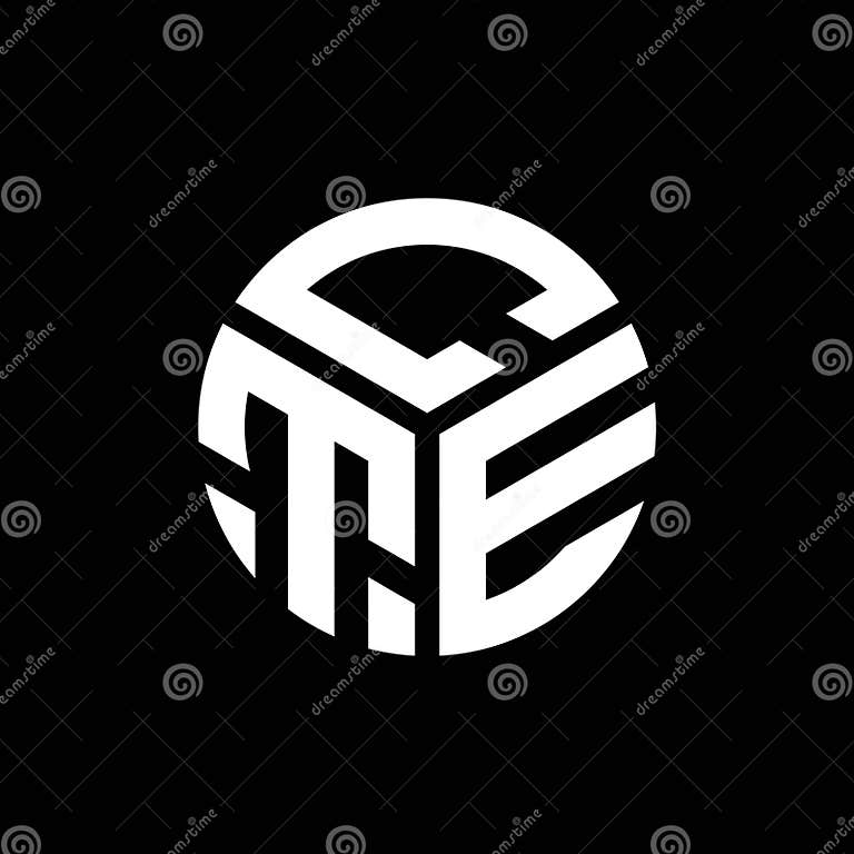 CTE Letter Logo Design on Black Background. CTE Creative Initials ...