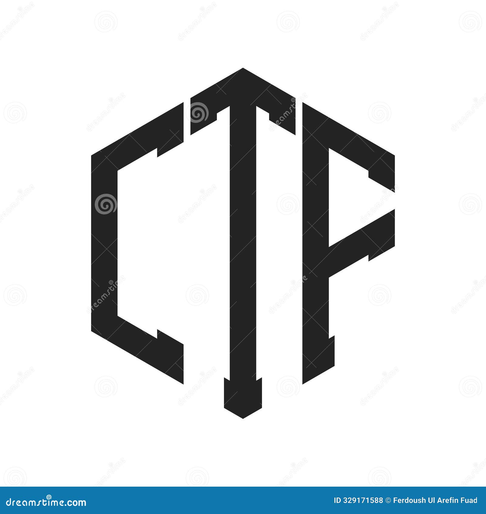 CTF Logo Design. Initial Letter CTF Monogram Logo Using Hexagon Shape ...