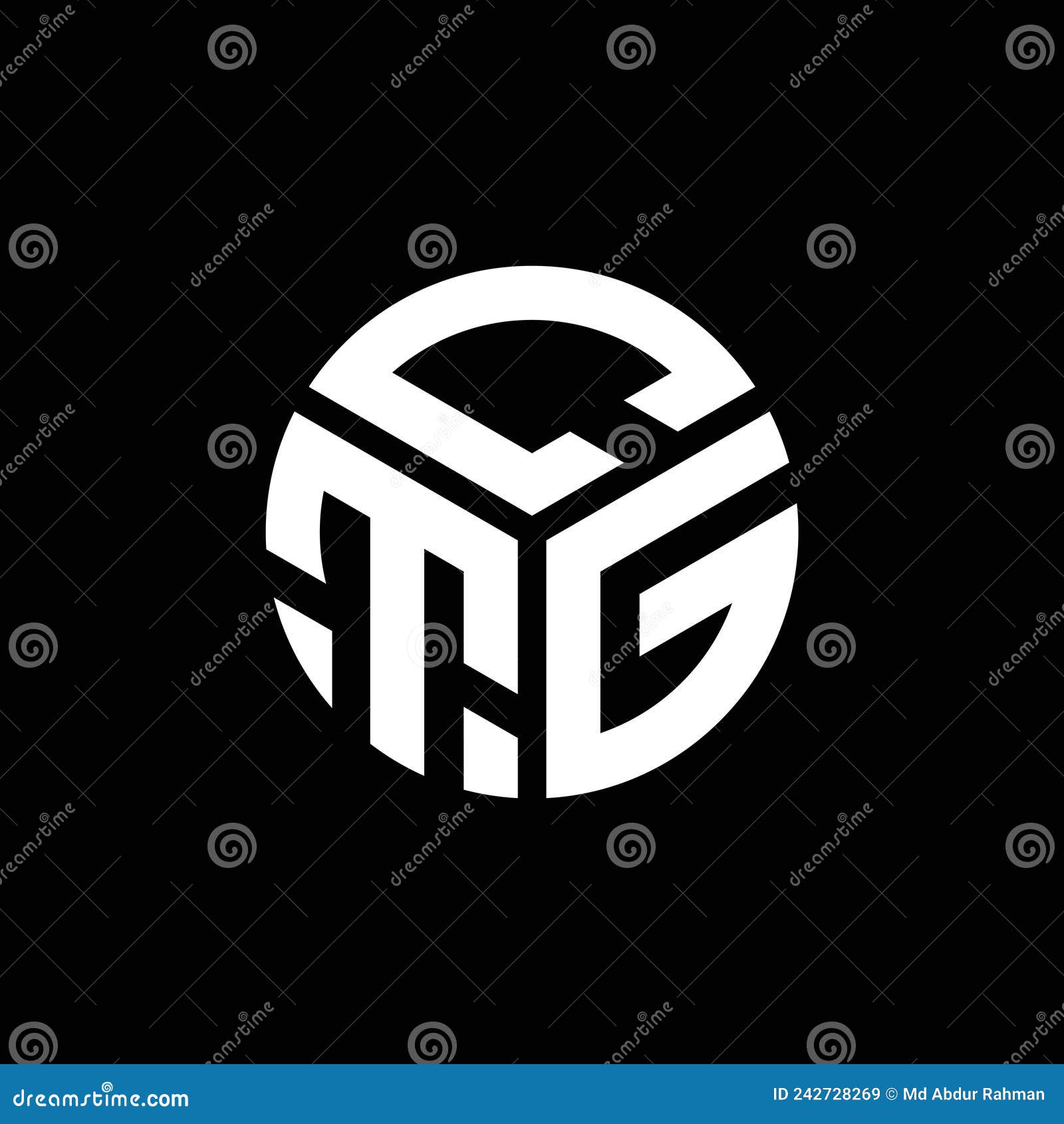 CTG Letter Logo Design On Black Background. CTG Creative Initials ...
