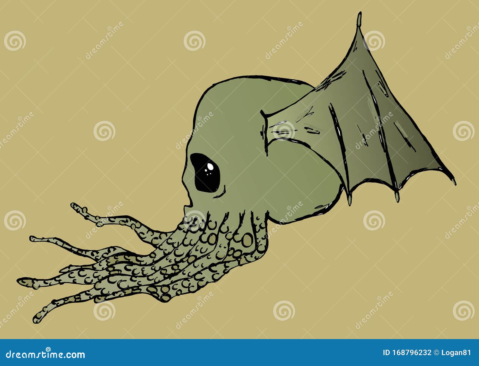 Cthulhu And The American Flag. American Flag Of The Tentacles And ...