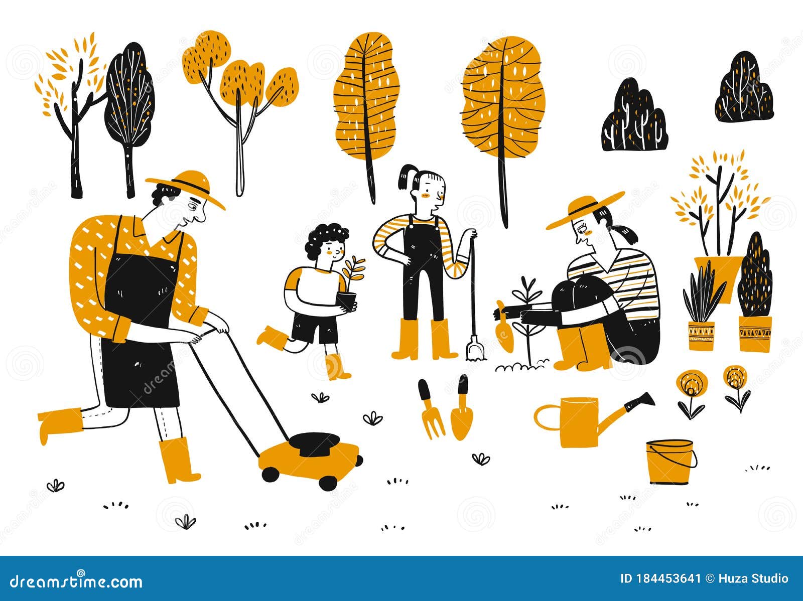 People Gardening Stock Illustrations – 11,243 People Gardening Stock ...