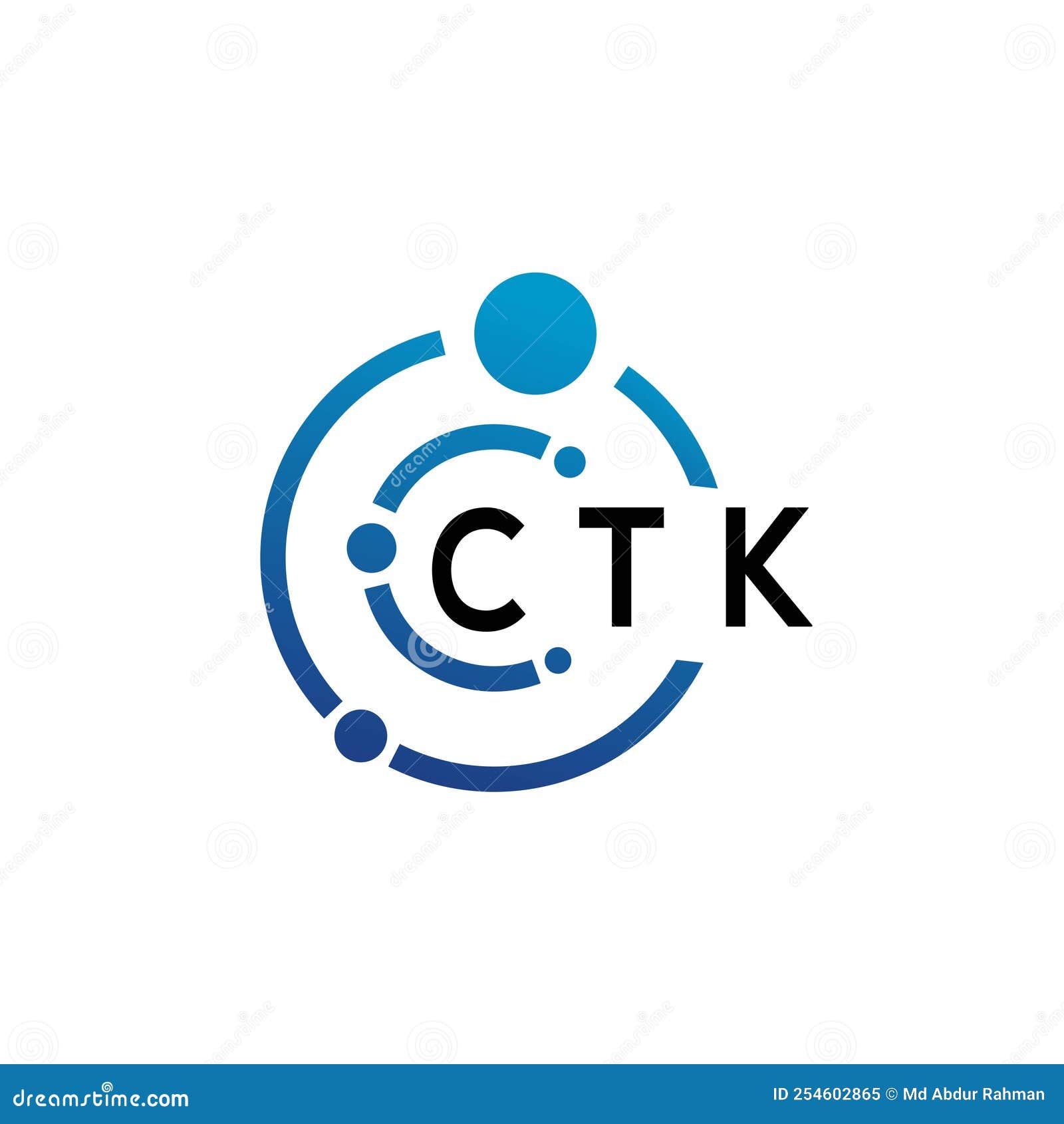 CTK Letter Logo Design on White Background. CTK Creative Initials ...