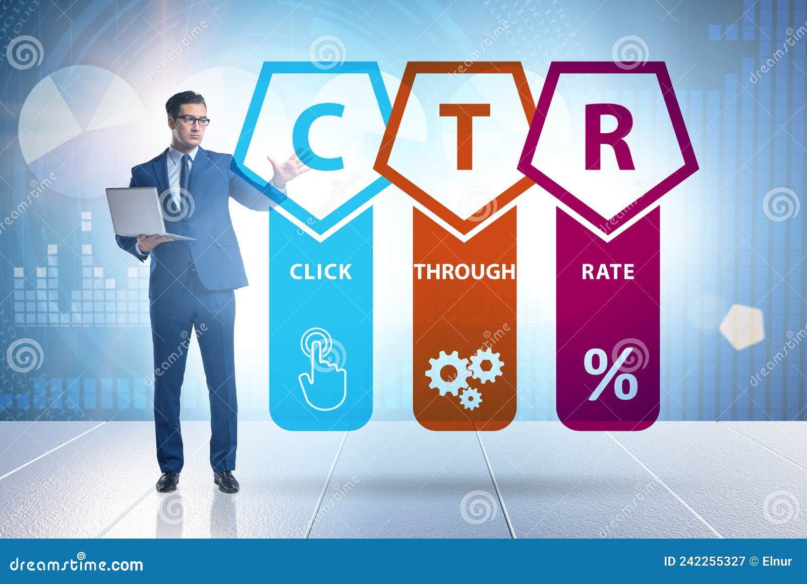 CTR Click through Rate Concept with Business People Stock Image - Image ...