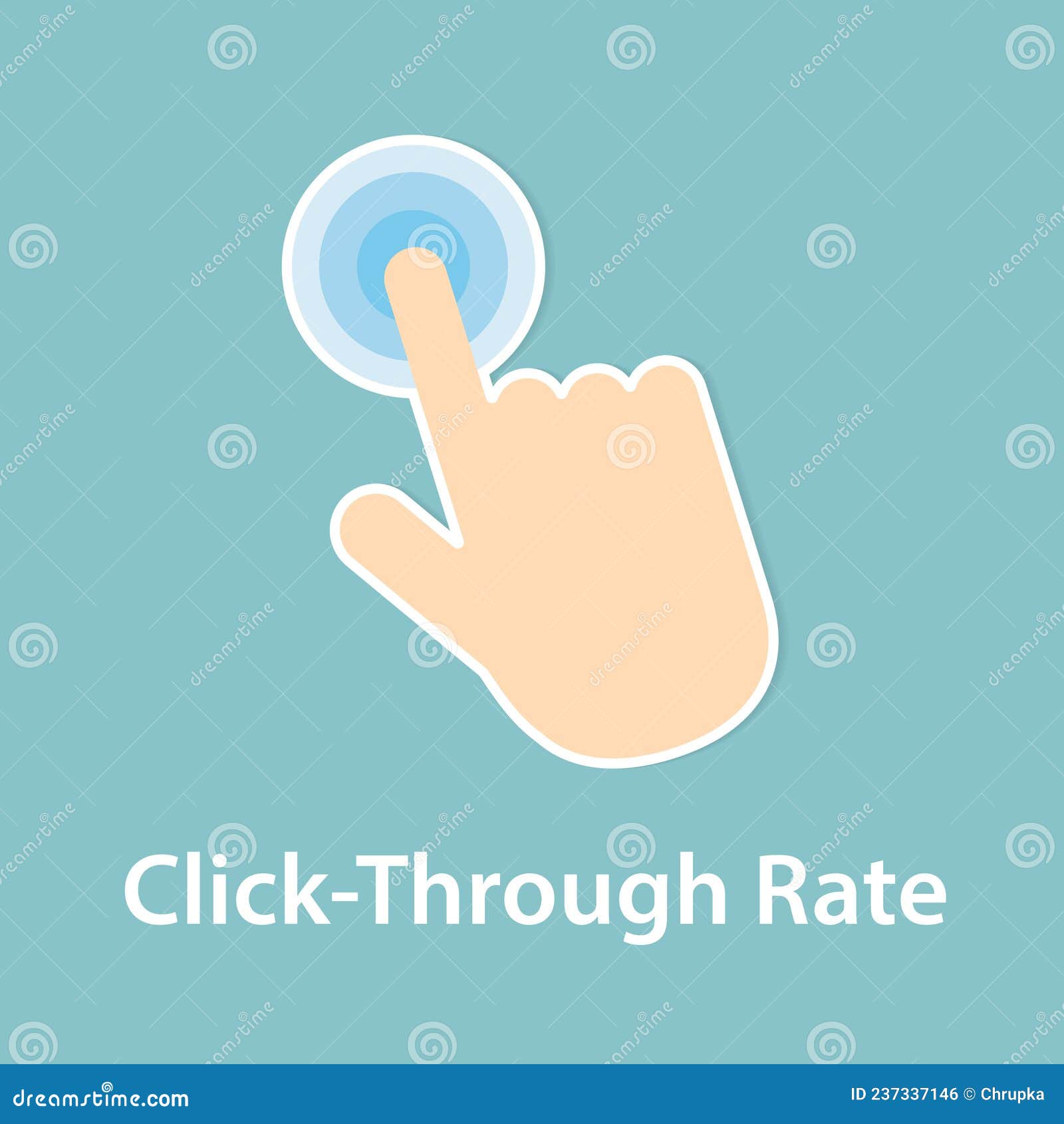 CTR Click-through Rate and Hand Clicking Icon Stock Vector ...