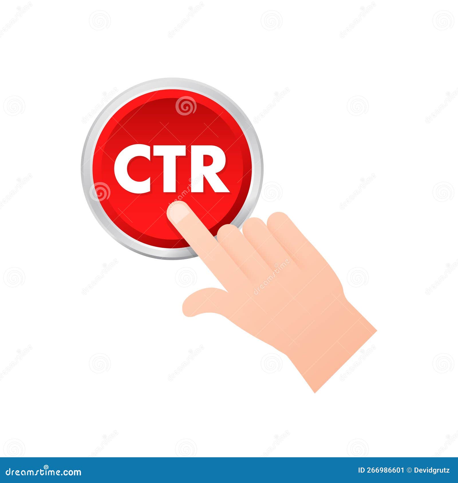 CTR - Click through Rate Sign, Label. Hand Click Stock Vector ...