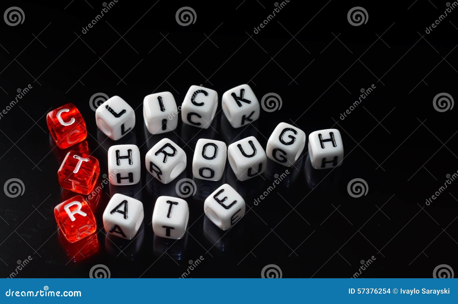 CTR Click Trough Rate on Black Stock Photo - Image of traffic, concept ...