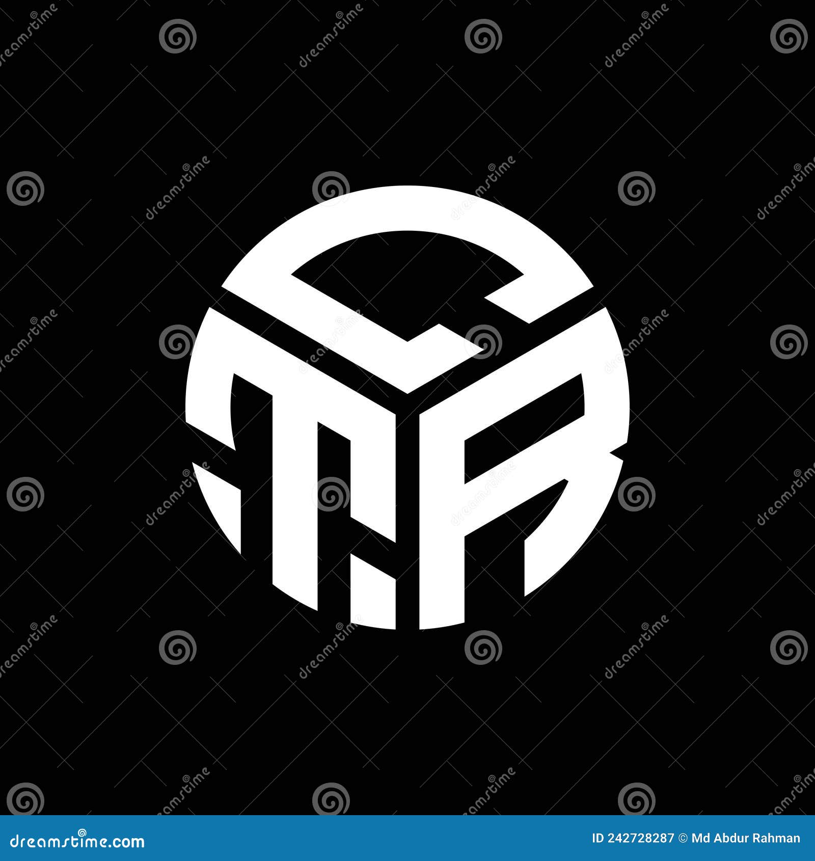 CTR Letter Logo Design on Black Background. CTR Creative Initials ...