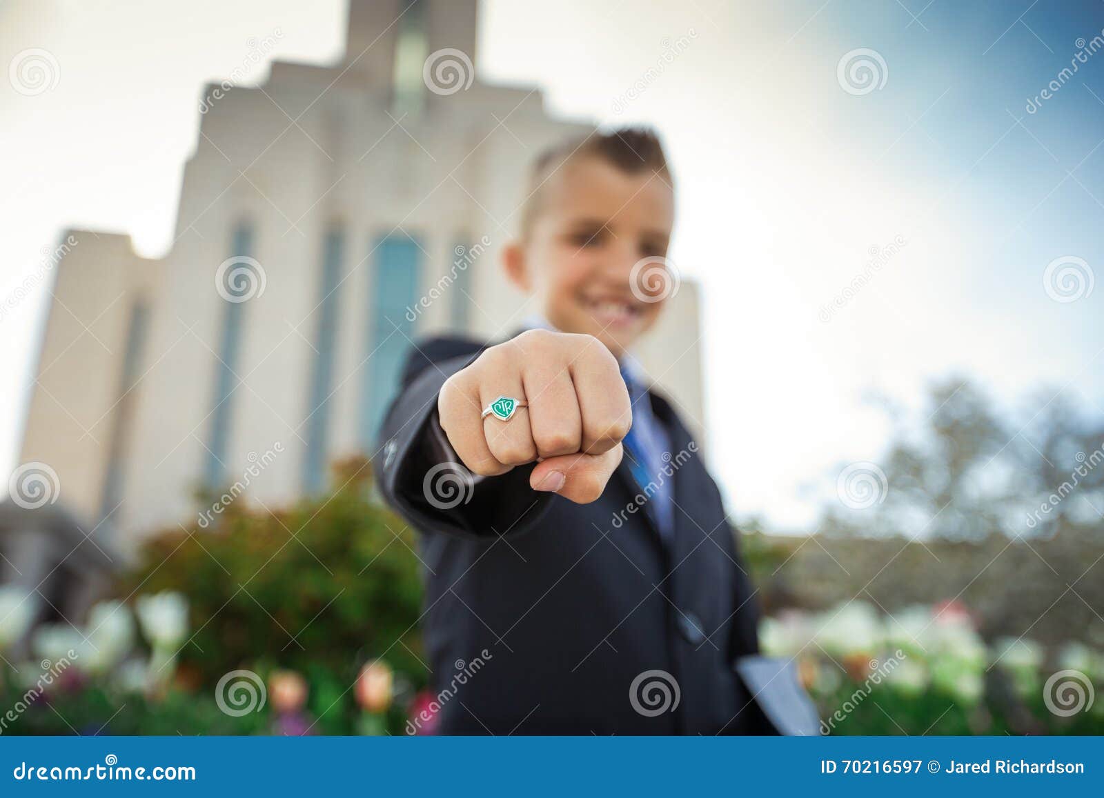 8 Year Old Boy Showing His CTR Power Ring Stock Image - Image of ring ...