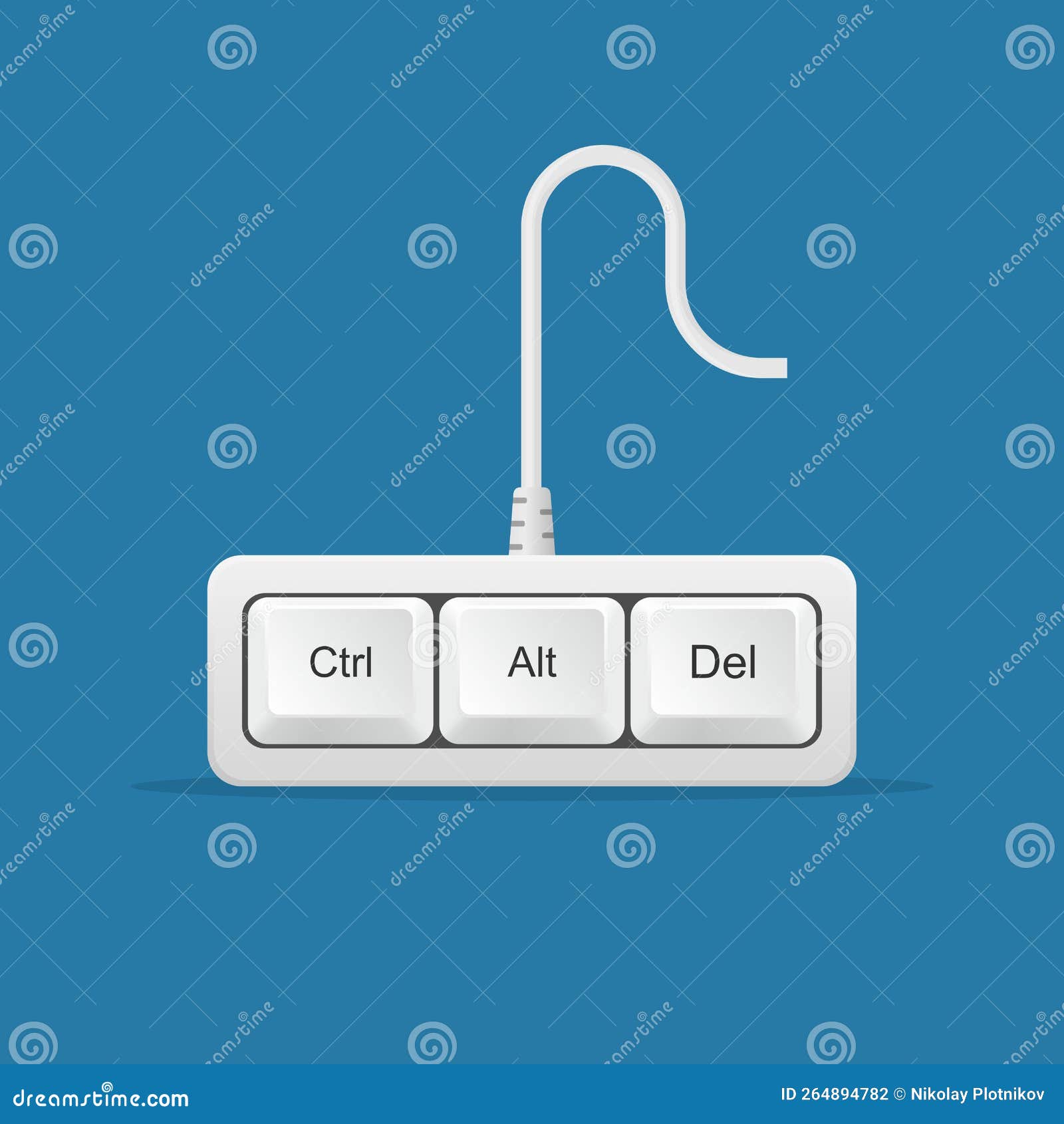 Ctrl, Alt, Del Keyboard Keys Isolated On Background. Buttons To Fix ...