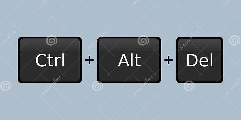 Ctrl Alt Del System Restart Hotkey Combination Stock Vector ...