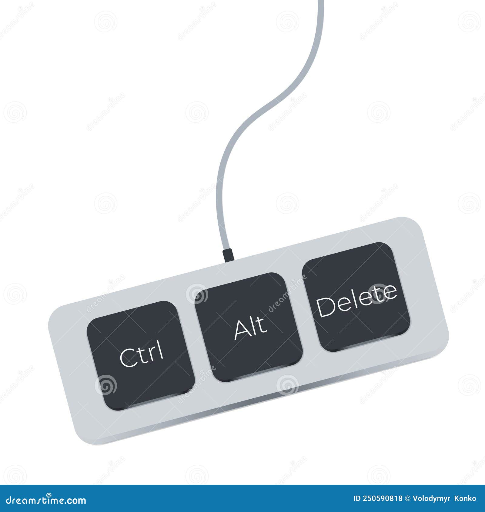 Ctrl, Alt and Del on White Background. Flat Style. Keyboard Shortcut ...