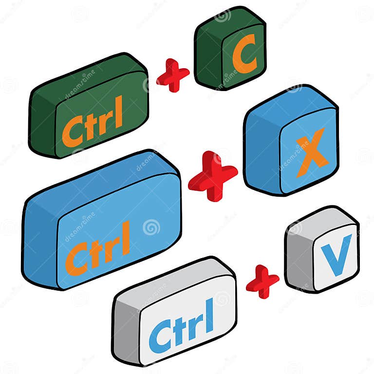 Ctrl C, Ctrl V, Ctrl X Keyboard Buttons, Copy and Paste and Cut Key ...