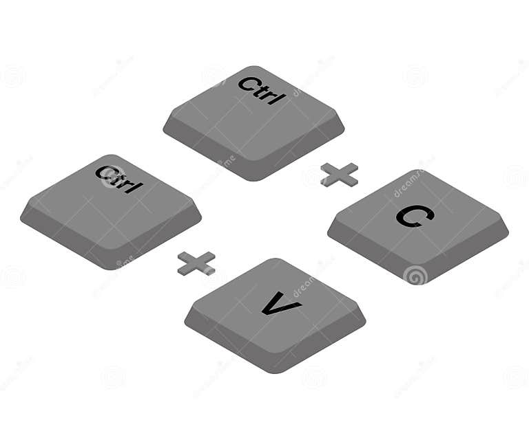 Ctrl C, Ctrl V Keys on the Keyboard, Copy and Paste the Key Combination ...