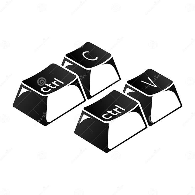 Ctrl C, Ctrl V Keys on the Keyboard, Copy and Paste the Key Combination. Insert a Keyboard ...