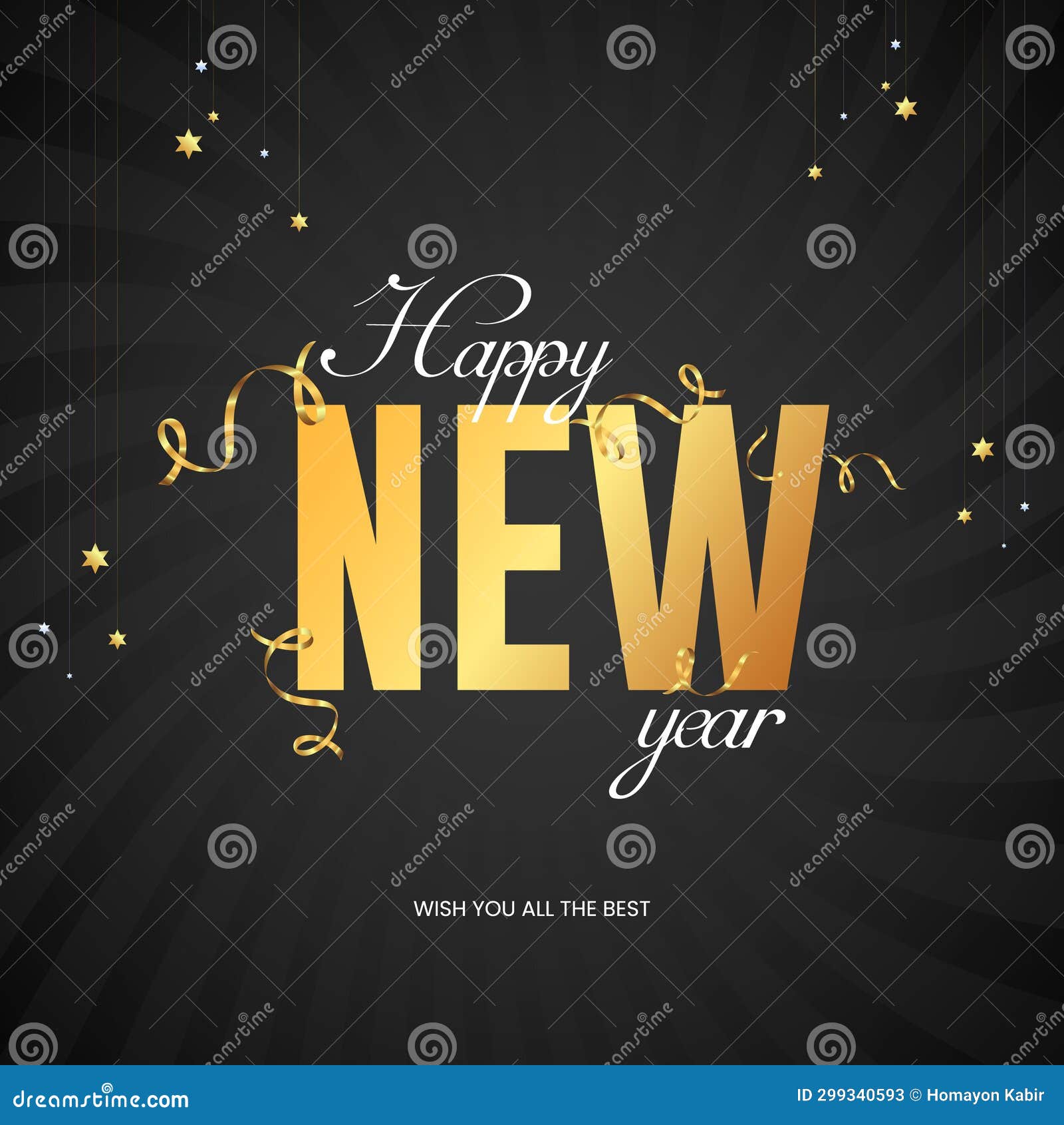 Luxury Design Element, Happy New Year Letters Stock Illustration ...