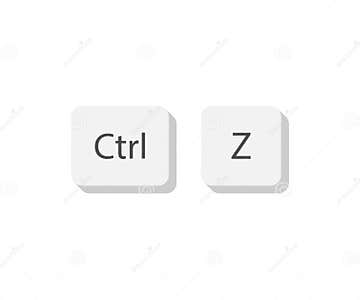 Ctrl Z Keyboard Keys. Button on Flat Style Stock Vector - Illustration ...