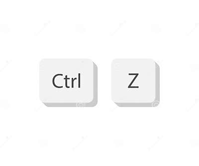 Ctrl Z Keyboard Keys. Button on Flat Style Stock Vector - Illustration ...