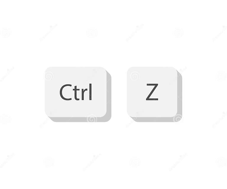 Ctrl Z Keyboard Keys. Button on Flat Style Stock Vector - Illustration ...