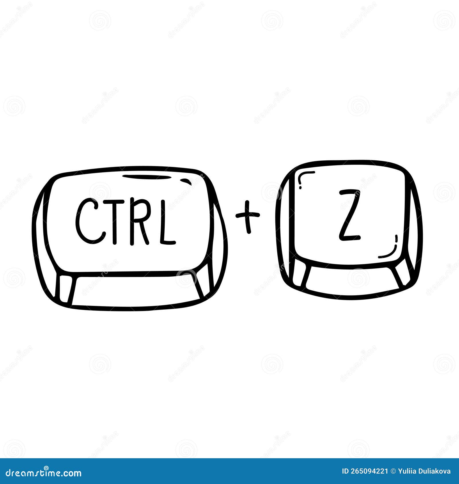 Ctrl Z Keyboard Keys. Button on Flat Style. Isolated Vector Sign. Stock ...