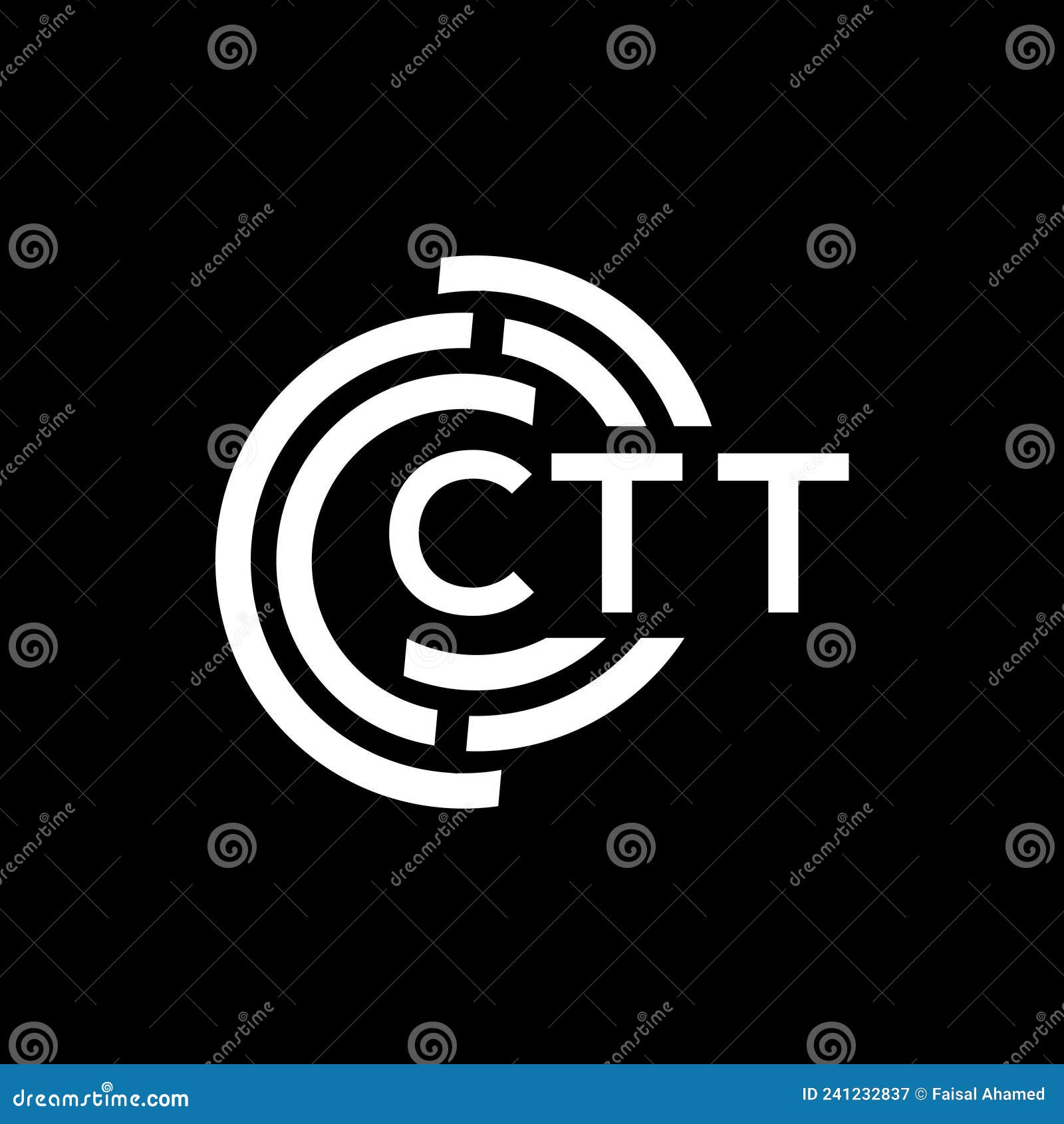 CTT Letter Logo Design on Black Background. CTT Creative Initials ...