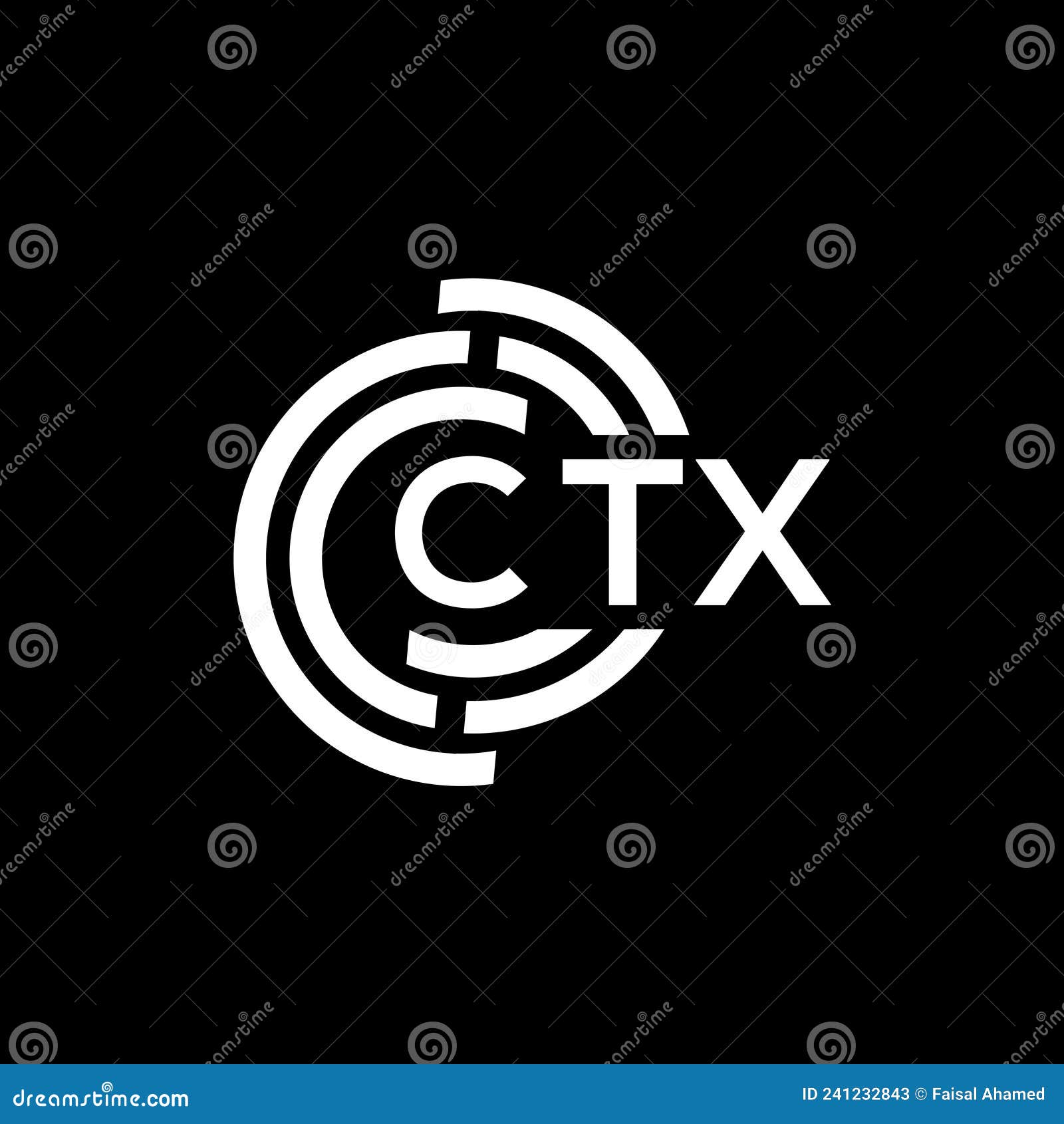 CTX Letter Logo Design on Black Background. CTX Creative Initials ...