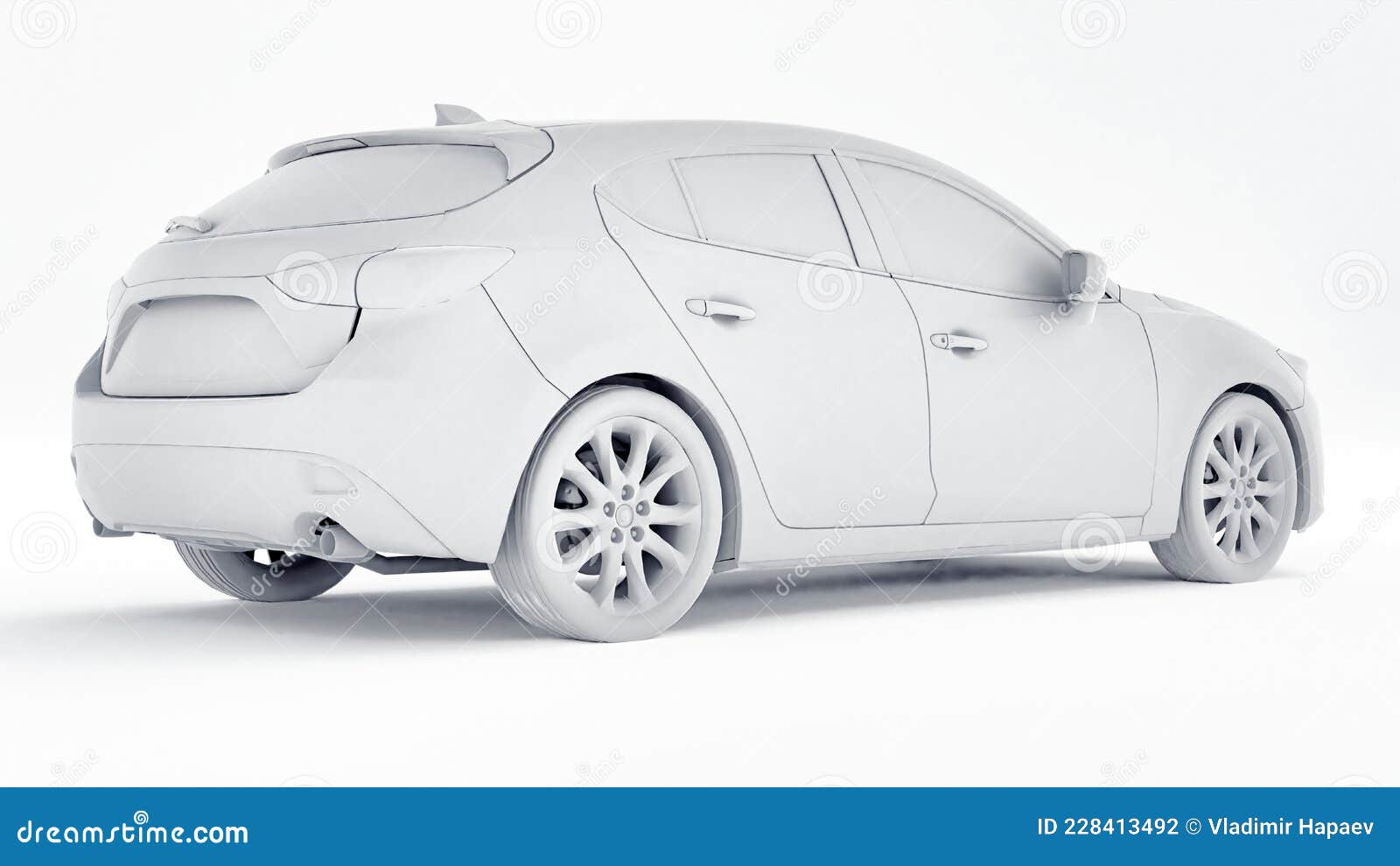 Cty Car with Blank Surface for Your Creative Design. 3D Rendering ...