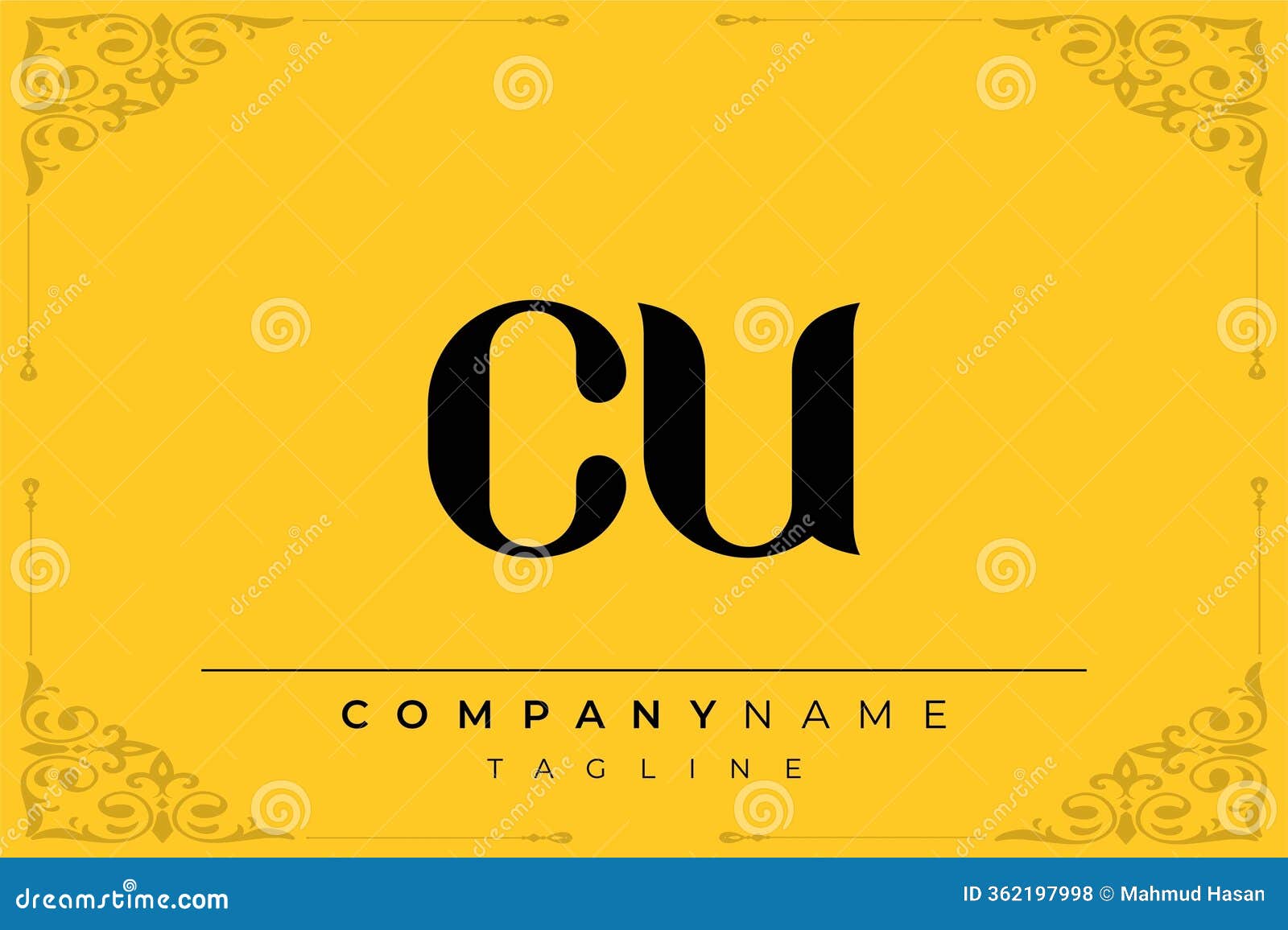 CU abstract luxury logo stock vector. Illustration of letter - 362197998