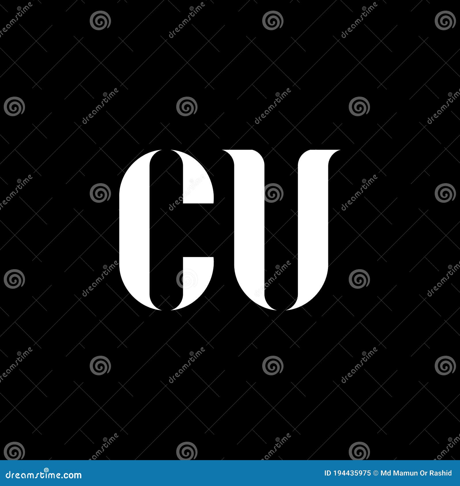 CU C U Letter Logo Design. Initial Letter CU Uppercase Monogram Logo ...
