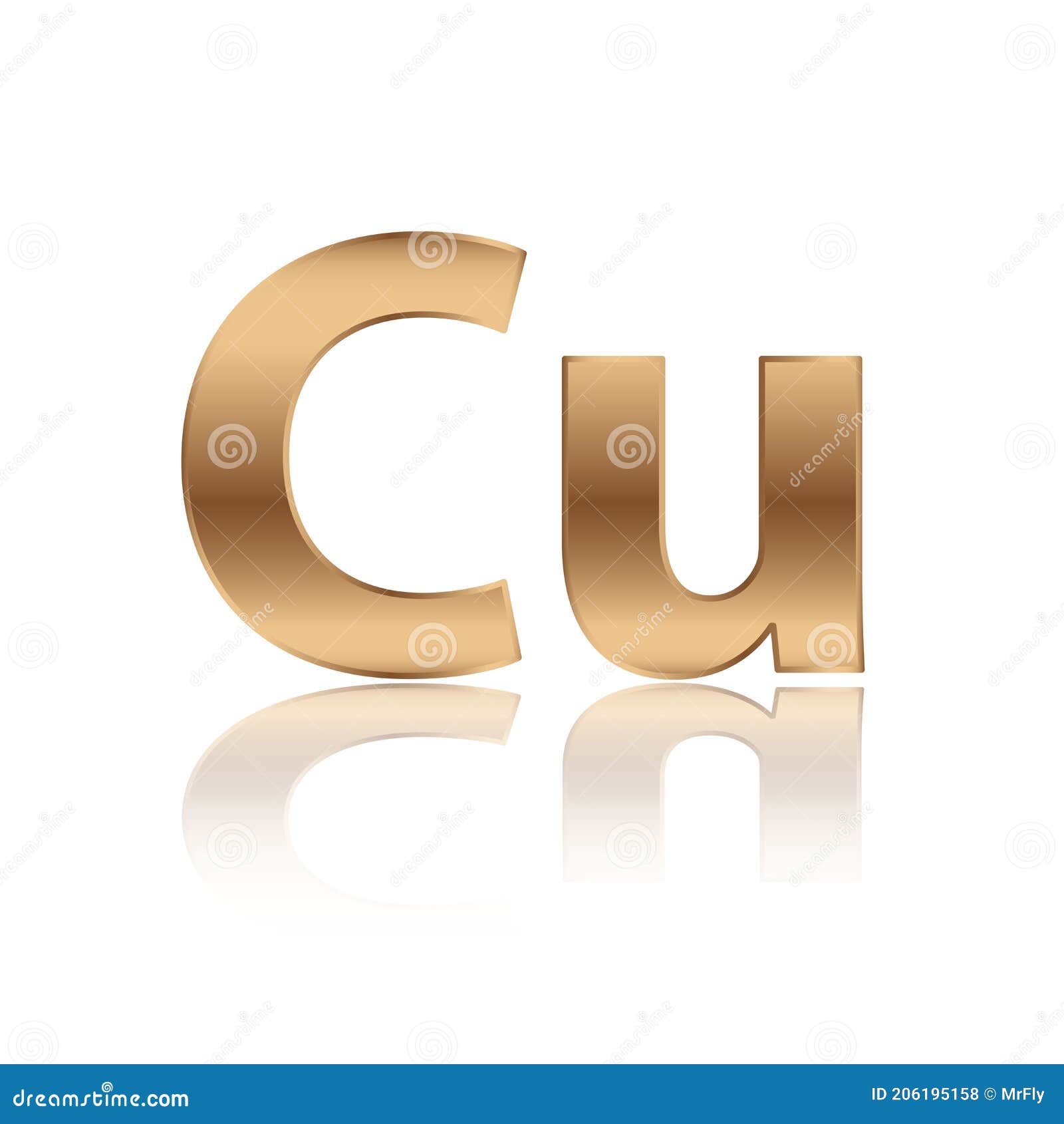 Cu - Copper, Cuprum Symbol, Isolated, Vector Illustration Stock Vector ...