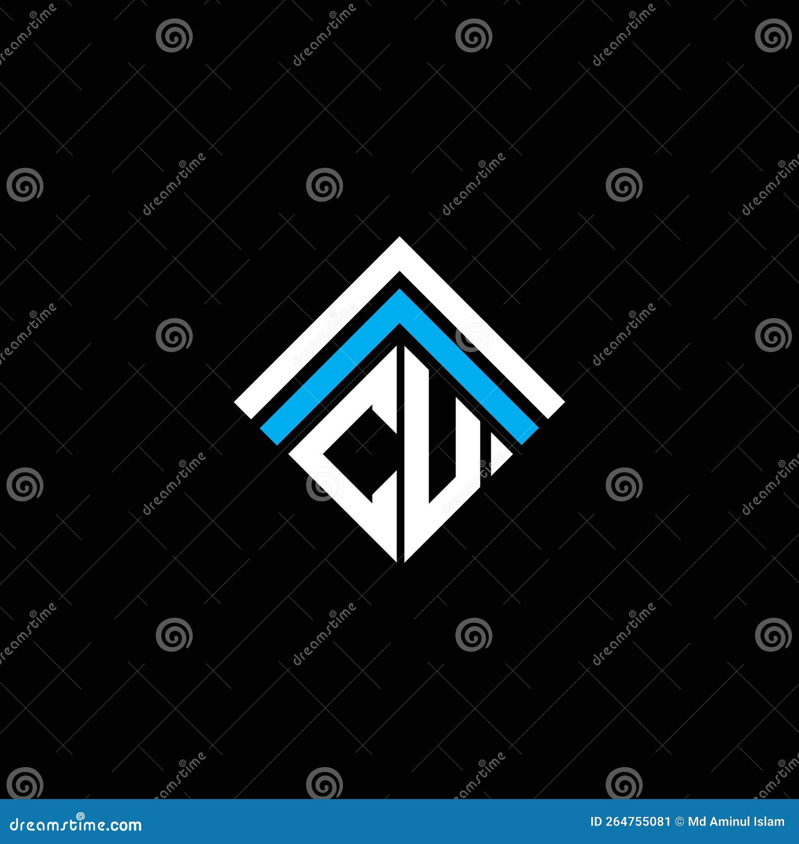 CU Letter Logo Creative Design with Vector Graphic, Stock Vector ...