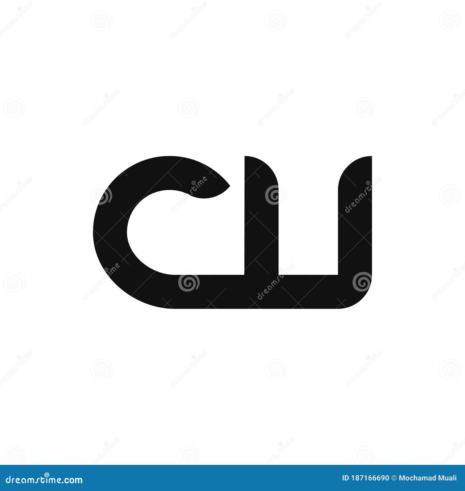 CU Letter Logo Design with Simple Style Stock Vector - Illustration of ...