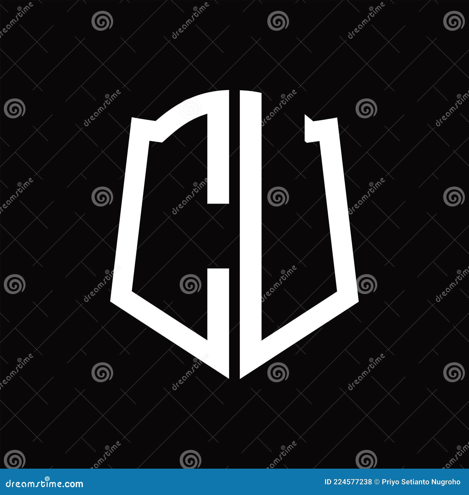 CU Logo Monogram with Shield Shape Ribbon Design Template Stock Vector ...