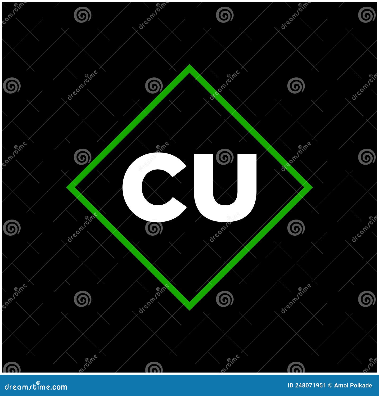 CU Monogram Vector Form. CU Letters on Brand Name Stock Vector ...