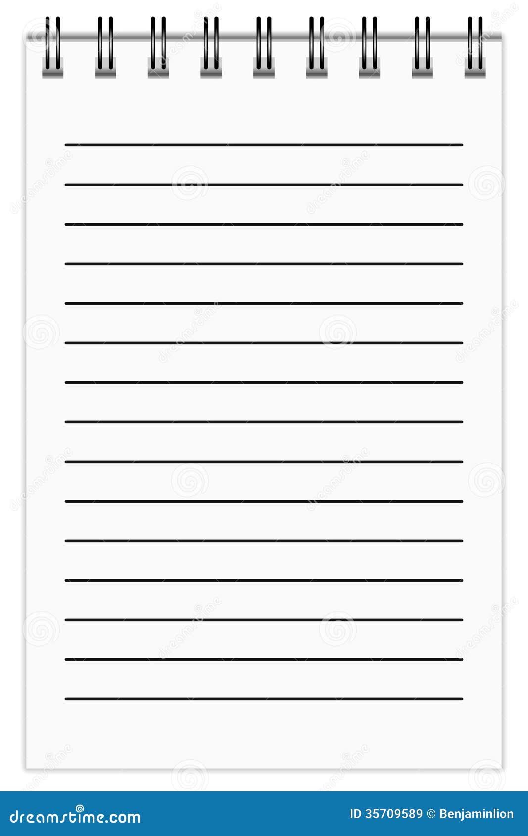 Cuaderno en línea ilustración del vector. Ilustración de lista - 35709589