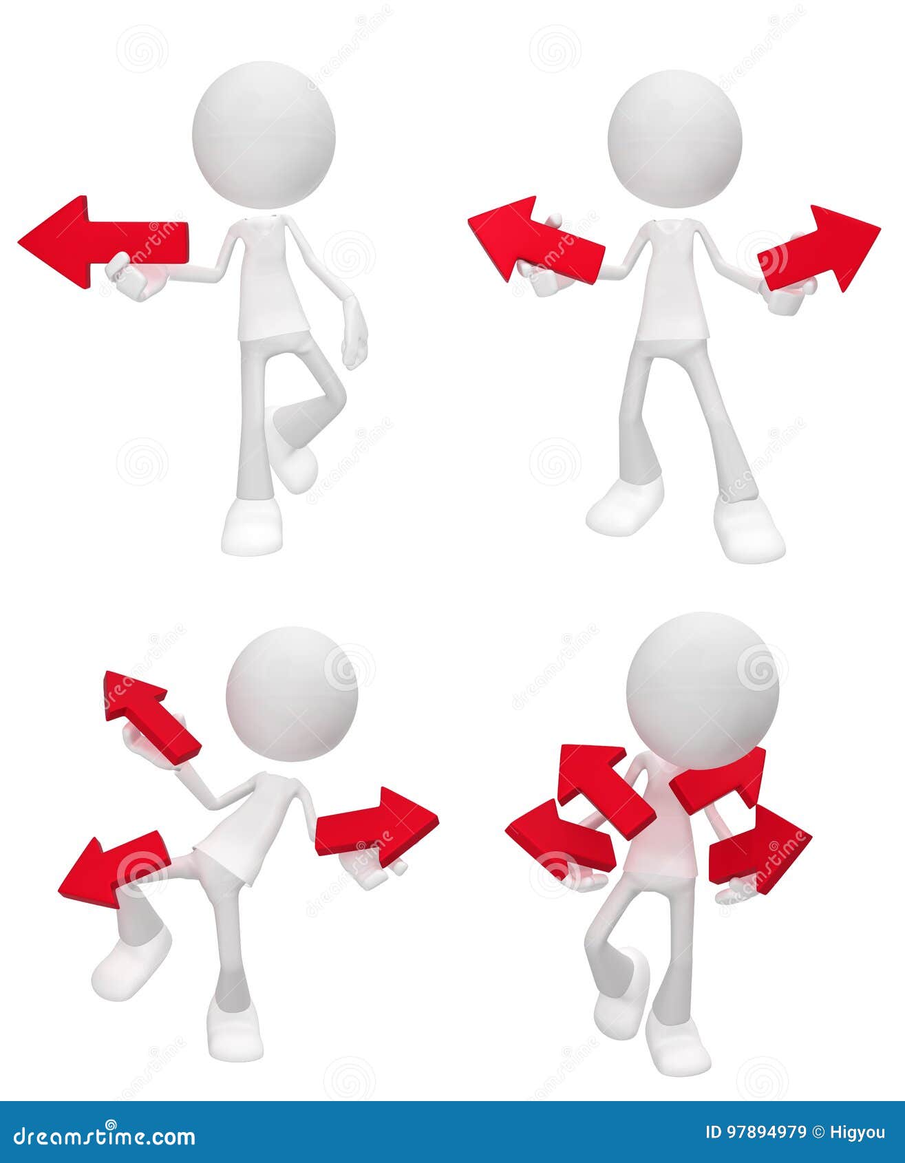 Cuadro Blanco Cuatro Flechas Stock de ilustración - Ilustración de ...