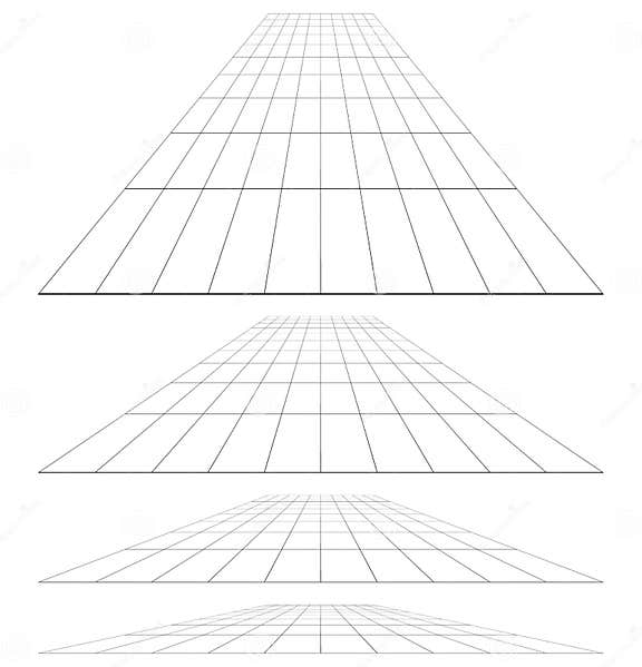 CuadrÃ­cula 3d En Perspectiva Ilustración del Vector - Ilustración de superficie, desplazamiento ...