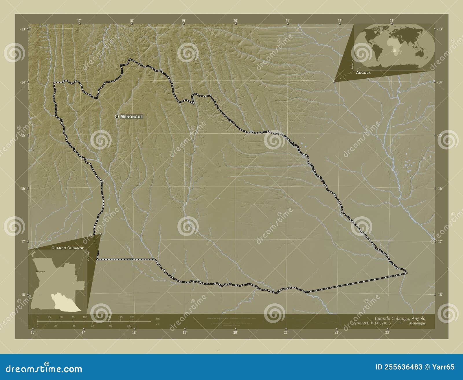 Cuando Cubango, Angola. Wiki. Labelled Points of Cities Stock Illustration - Illustration of ...