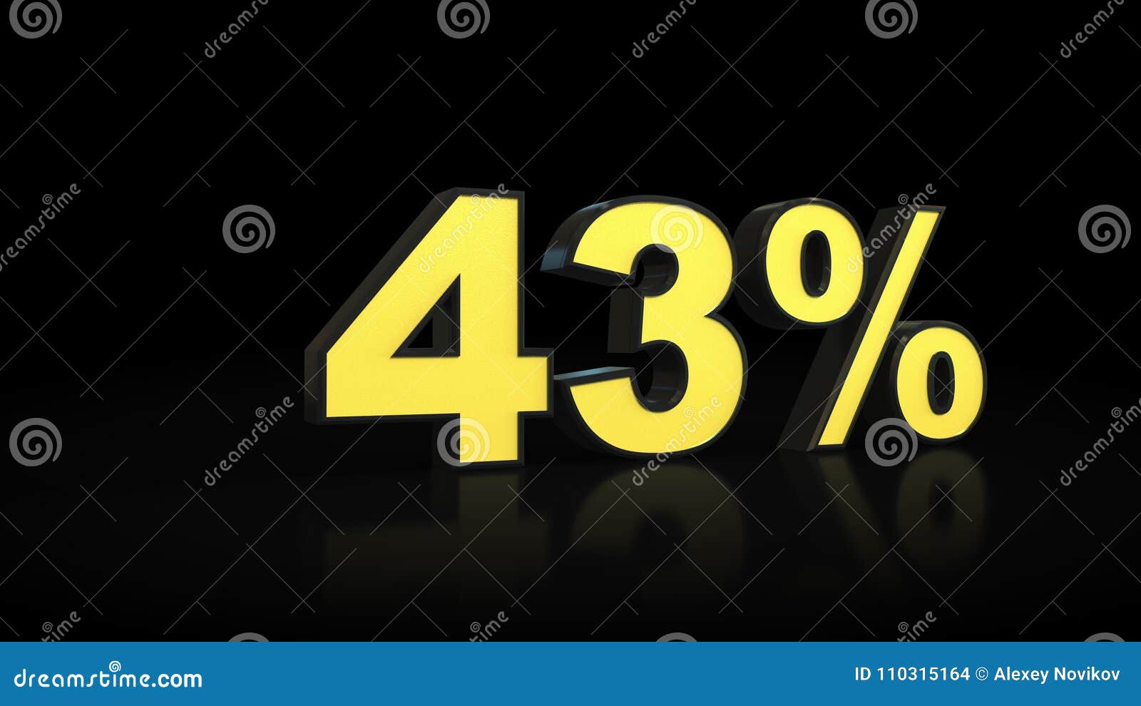 Cuarenta Y Tres Representaciones Del Por Ciento 3D Del 43% Stock de ...