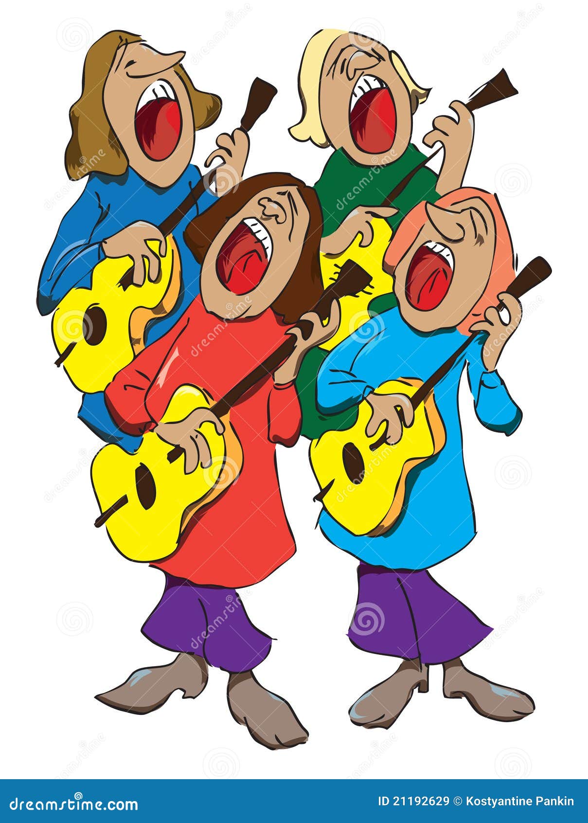 Cuarteto de músicos ilustración del vector. Ilustración de vector ...