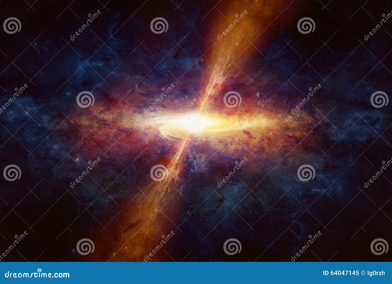 Cuasar en espacio profundo imagen de archivo. Imagen de rayo - 64047145