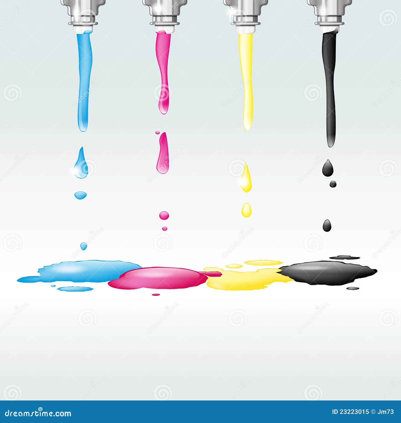 Cuatro Boquillas Con Colores De CMYK Ilustración del Vector ...